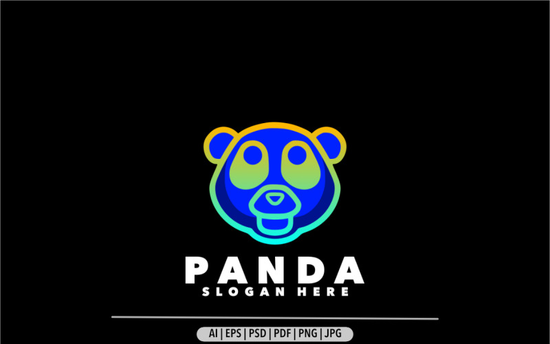Panda gradient logo template illustration design