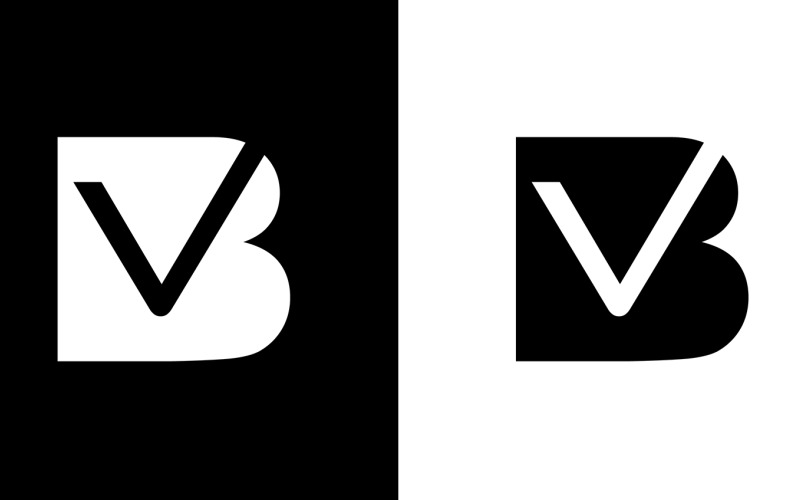 Letra inicial bv, vb resumen empresa o marca Diseño de logotipo