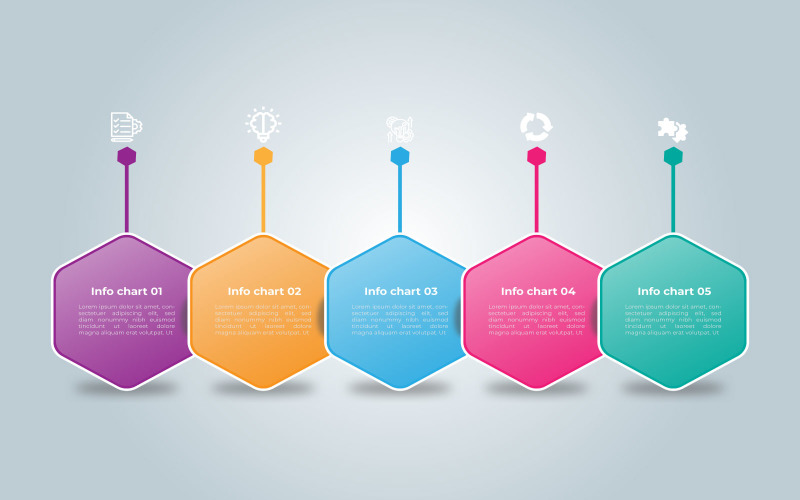 Polygon style vector infographic element template design.