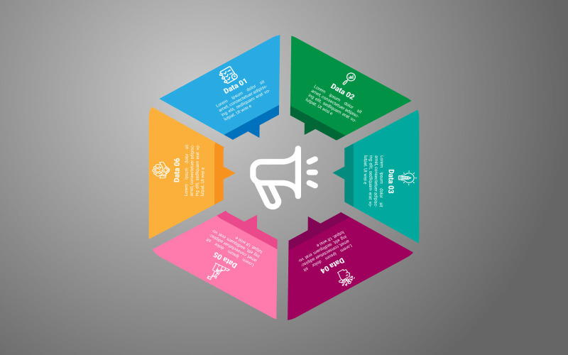 Vector simple polygon infographic design - TemplateMonster