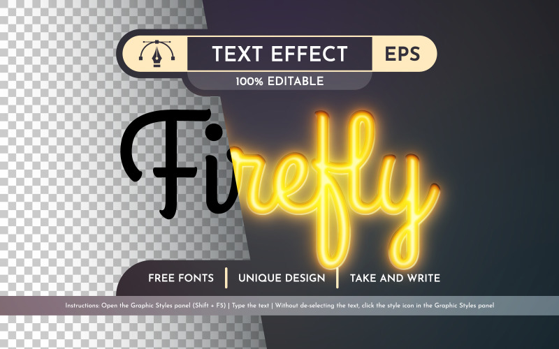 Firefly - Editable Text Effect, Font Style - TemplateMonster