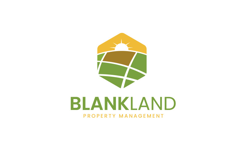 Modelo de design de logotipo de propriedades de terreno em branco