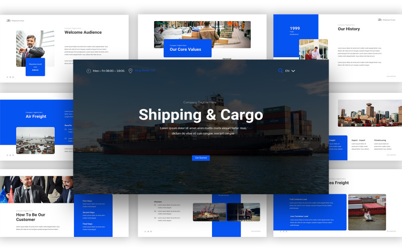Shipping & Cargo Google Slides Template - TemplateMonster