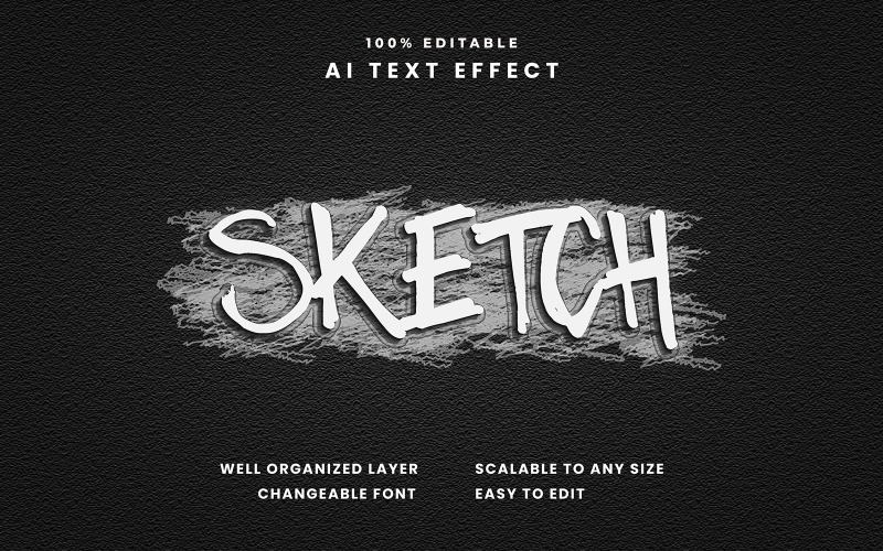Sketch Editable Text Effect #372427 - TemplateMonster