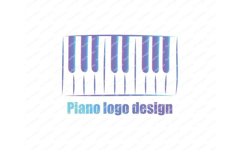 Modèle de conception de logo de piano - TemplateMonster