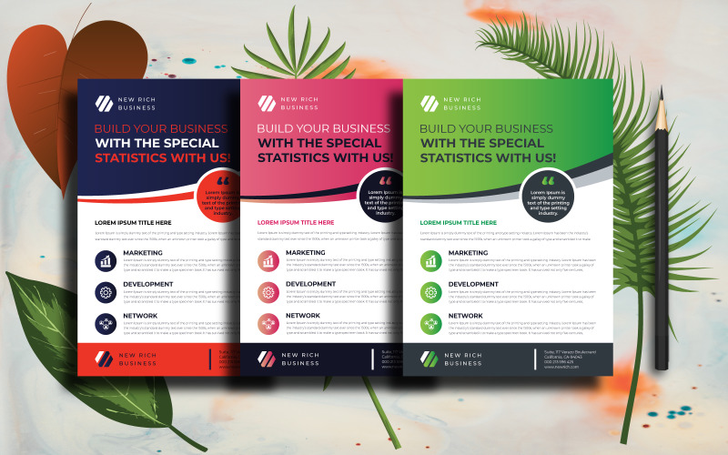Corporate Flyer Templates Design #372716 - TemplateMonster