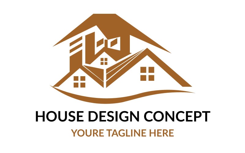 Concept de conception de logo de maison - TemplateMonster