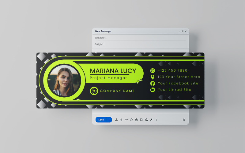 Email Signature Style Design 13 #372912 - TemplateMonster