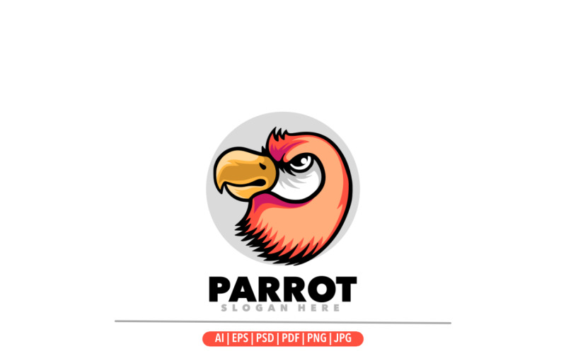 Parrot head angry mascot logo design - TemplateMonster