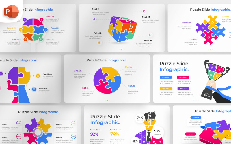 Puzzle PowerPoint Infographic Template - TemplateMonster