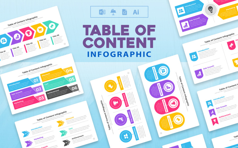 Table of Content Infographics #373241 - TemplateMonster