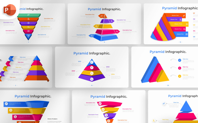 Modèle d'infographie PowerPoint de pyramide