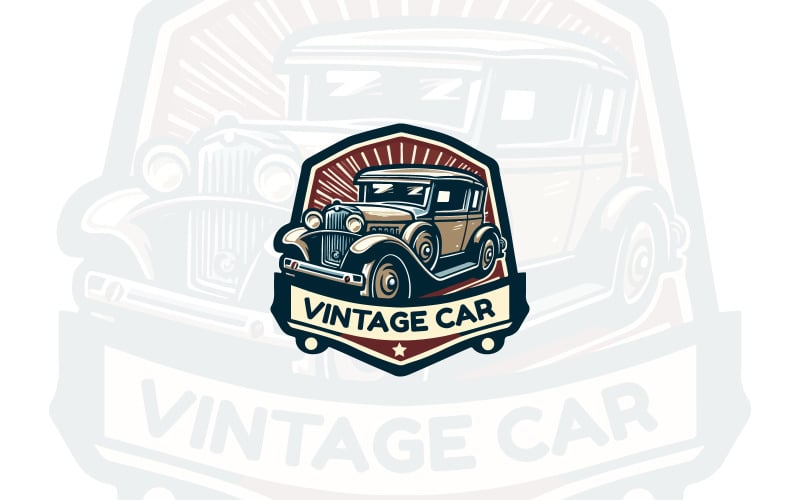 Vector Vintage car logo design illustration - TemplateMonster