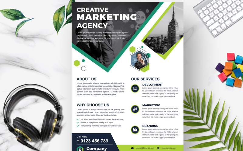 Modern Agency Flyer Templates #373426 - TemplateMonster