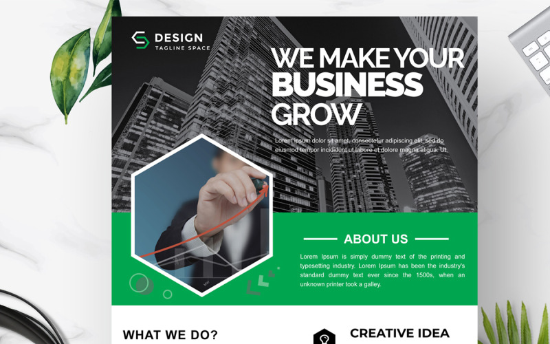 Simple Business Flyers Templates #373437 - TemplateMonster