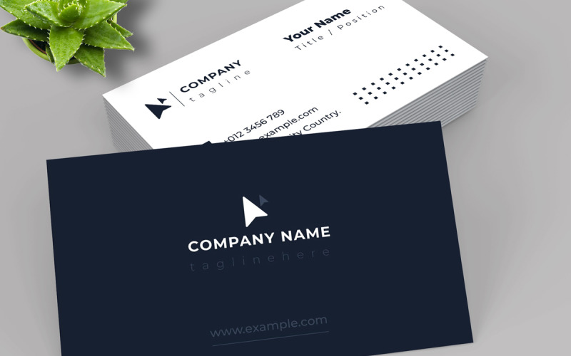 Simple Business Card Design Layout #373590 - TemplateMonster