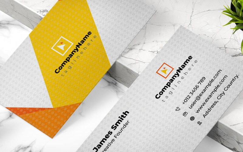 Yellow Color Business Card Template #373598 - TemplateMonster