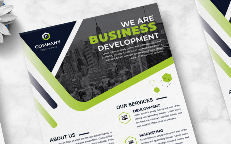 Business pro Flyer Template Layout #373661 - TemplateMonster