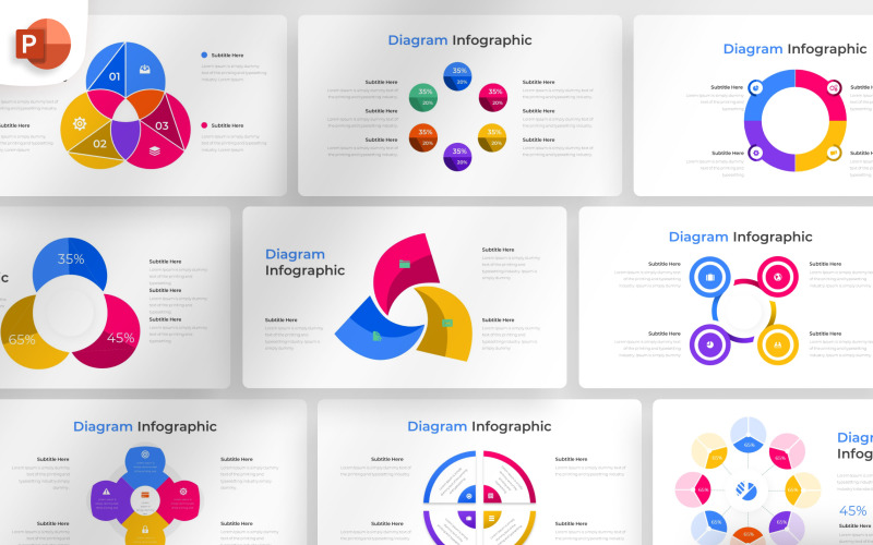 Diagramm-PowerPoint-Infografik-Vorlage - TemplateMonster