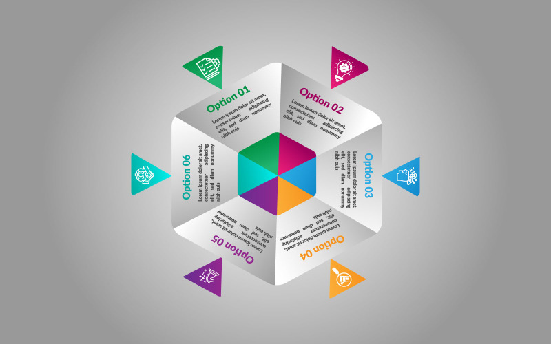 Polygon style vector eps info template design