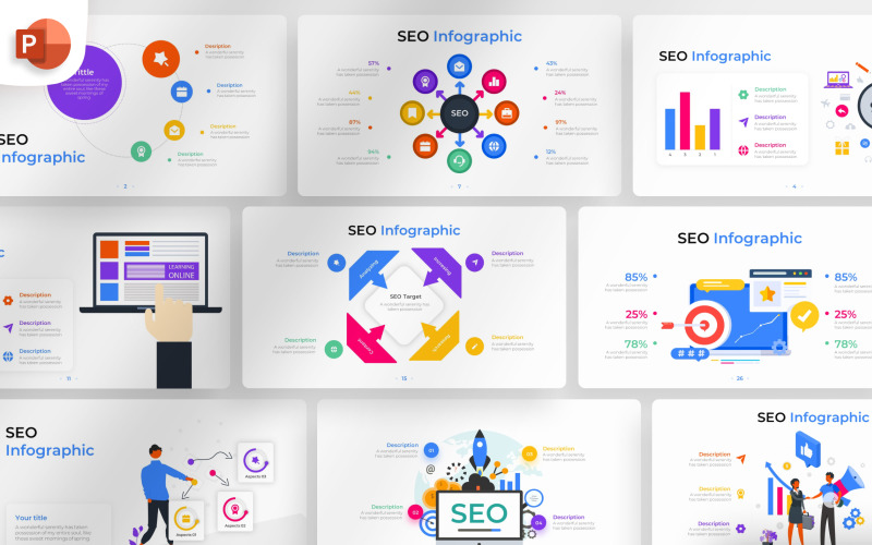 SEO PowerPoint-Infografik-Vorlage #373748 - TemplateMonster