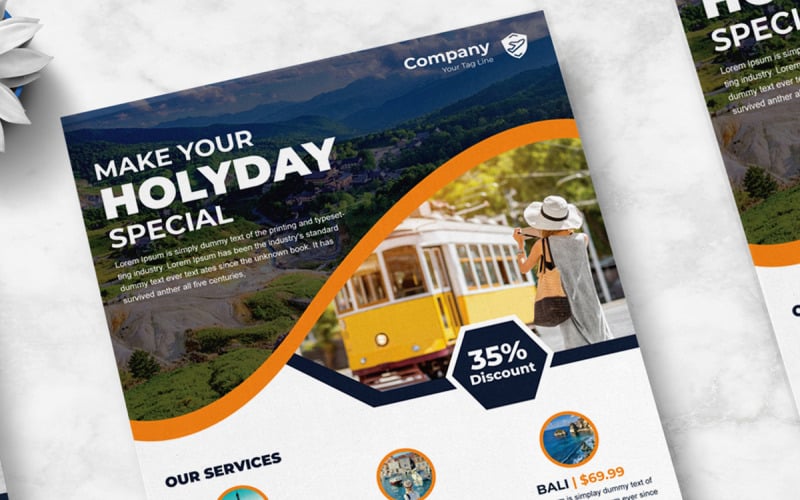 Travel Tour Agency Flyer Template #373728 - TemplateMonster