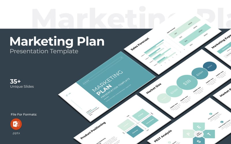 Plan marketing Mise en page PowerPoint - TemplateMonster