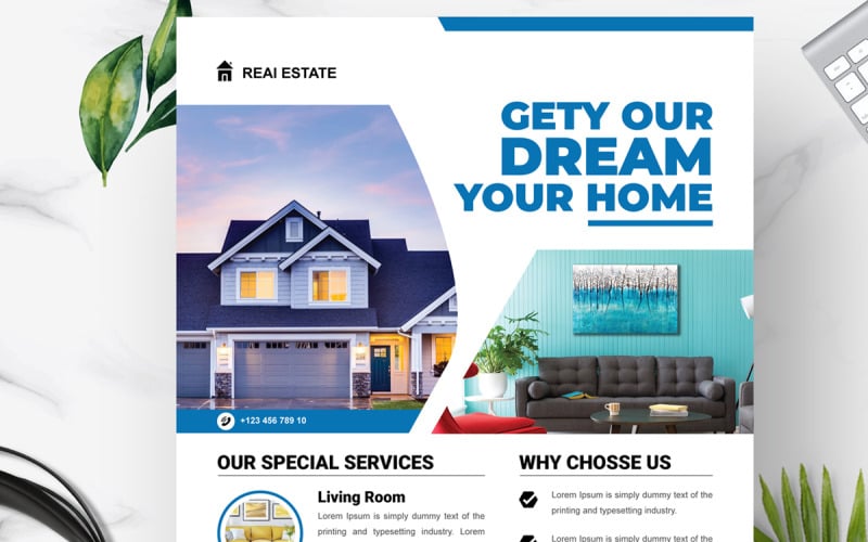 Pro Real Estate Flyer Template #373884 - TemplateMonster