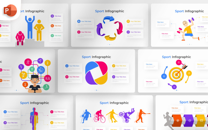 Modèle d'infographie PowerPoint sur le sport