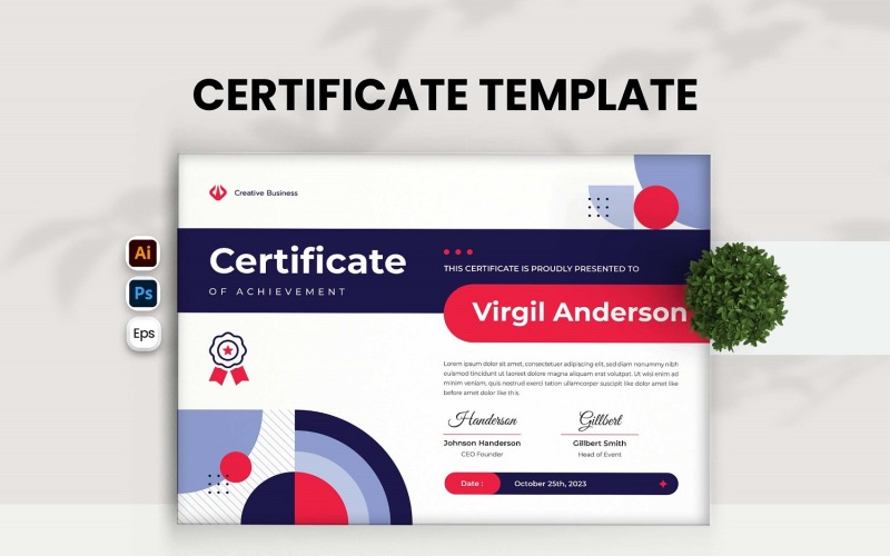 Modern Creative Certificate #374144 - TemplateMonster