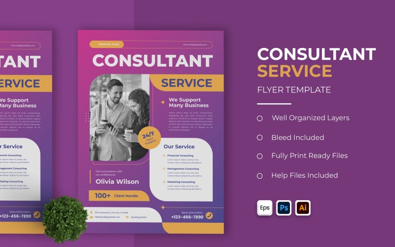 Consultant Service Flyer Template #374211 - TemplateMonster