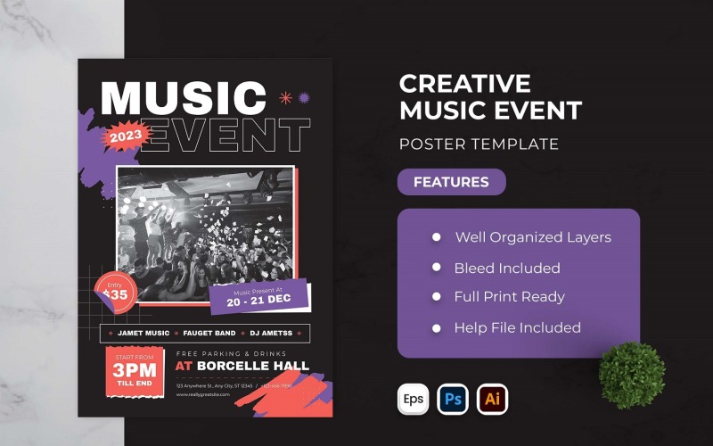 Creative Music Event Poster #374265 - TemplateMonster