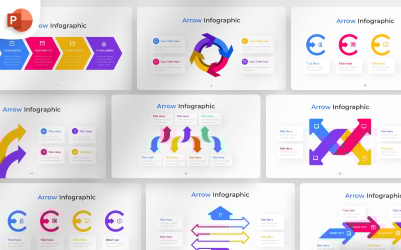 Modèle d'infographie PowerPoint de flèche