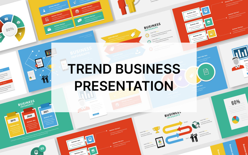 Modèle PowerPoint d'infographie commerciale tendance
