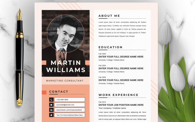 Modern and Creative Resume Template Layout - TemplateMonster