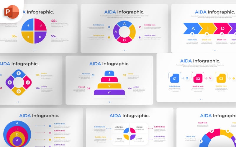 AIDA PowerPoint Infographic Template - TemplateMonster