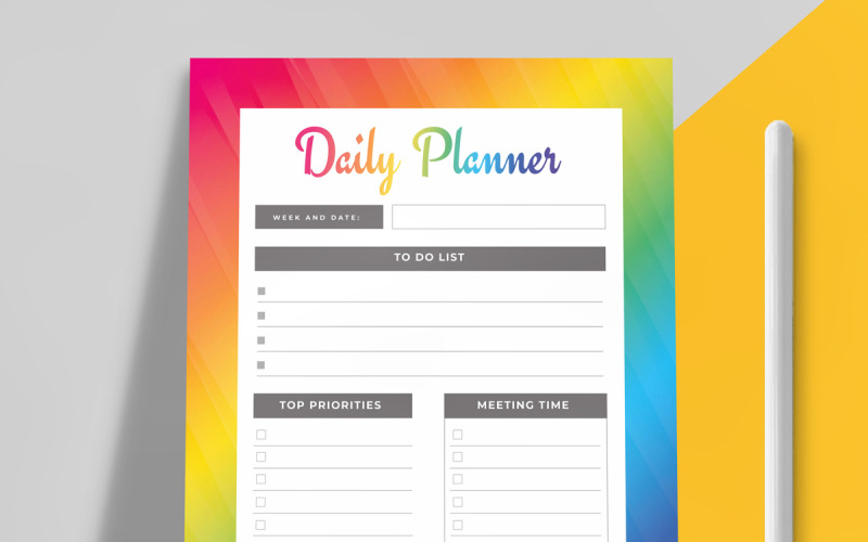 Daily Planner Template Layout #374547 - TemplateMonster
