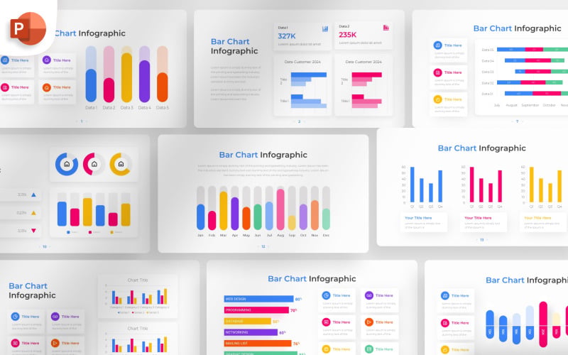 Modèle d'infographie PowerPoint de graphique à barres