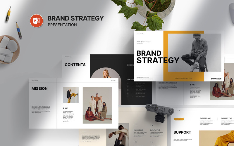 Brand Strategy Digital Powerpoint Template - TemplateMonster