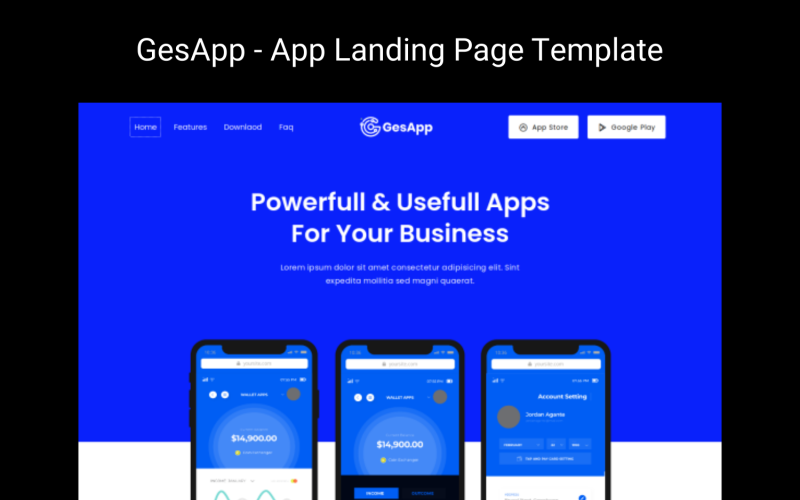 GesApp – App-Landingpage-Vorlage #374732 - TemplateMonster