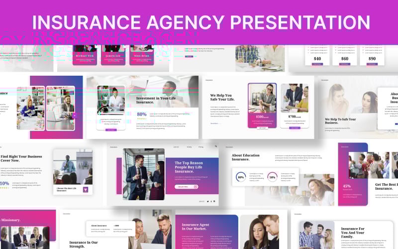 Modèle de présentation Powerpoint de l'agence d'assurance