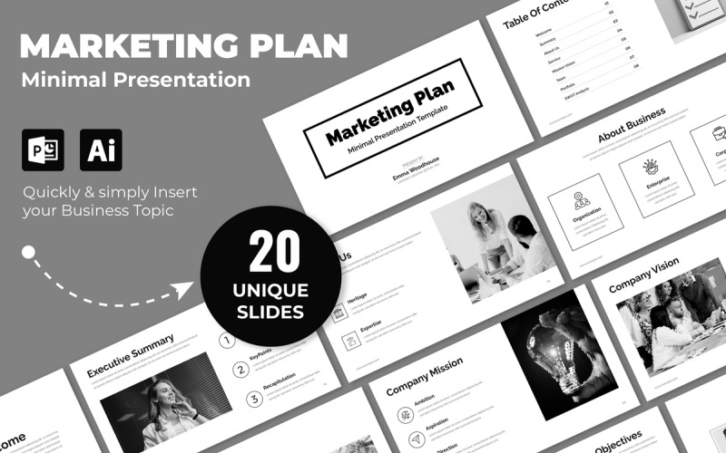 Marketingplan-Präsentation PowerPoint-Design