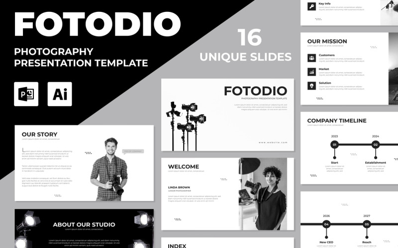 Photography Minimal Presentation Template - TemplateMonster