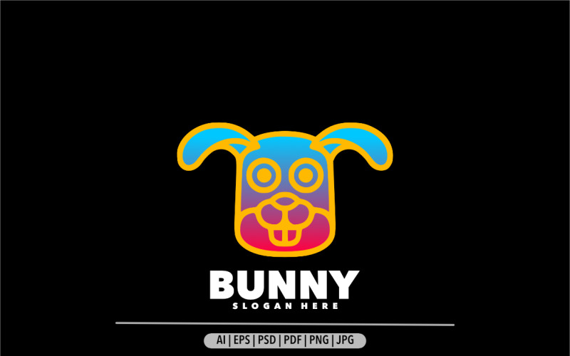 Rabbit gradient design logo template - TemplateMonster