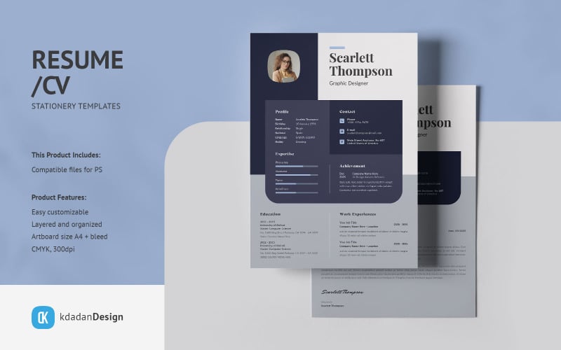 Resume / CV PSD Design Templates Vol 204 - TemplateMonster