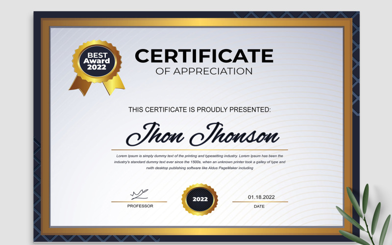 Modern Award Certificate Templates #375006 - TemplateMonster