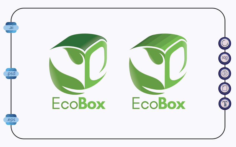 Creative design eco box logo #375188 - TemplateMonster