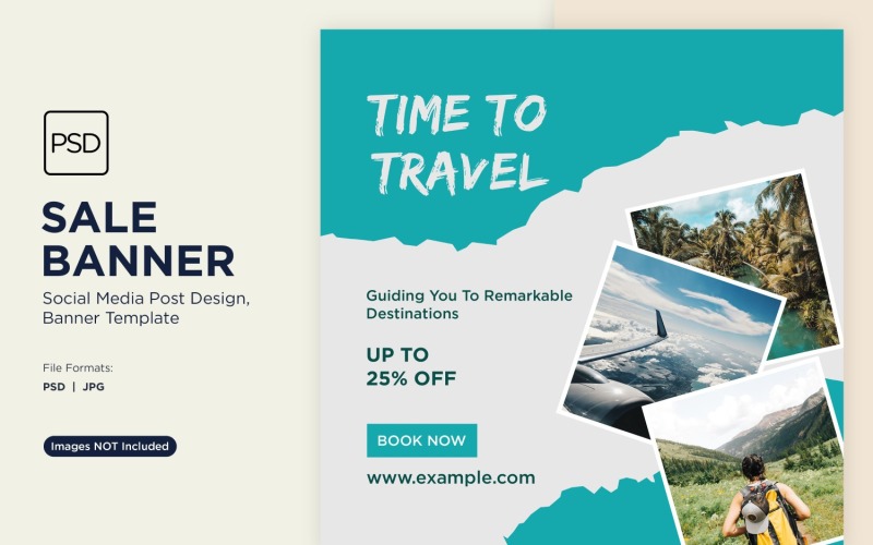 Time to Travel Banner Design Template 3 - TemplateMonster