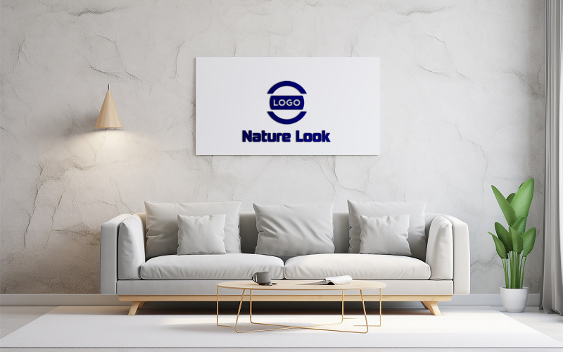 White Wall Interior Logo Mockup #375534 - TemplateMonster