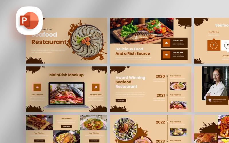 Plantilla de PowerPoint - restaurante de mariscos